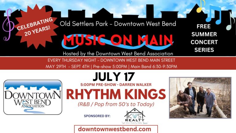 Music on Main - The Rhythm Kings - Visit West Bend, Wisconsin